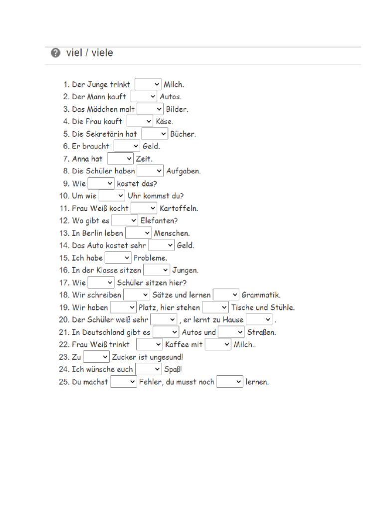 Viel Viele Übungen | PDF