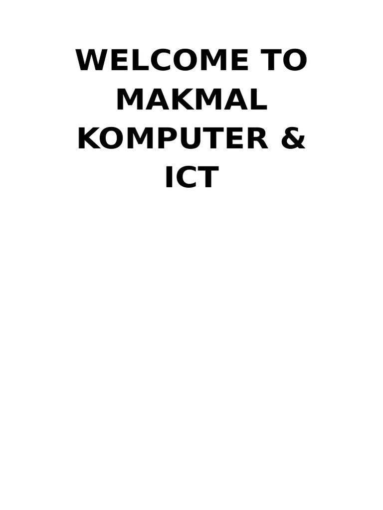 Welcome To Makmal Komputer | PDF
