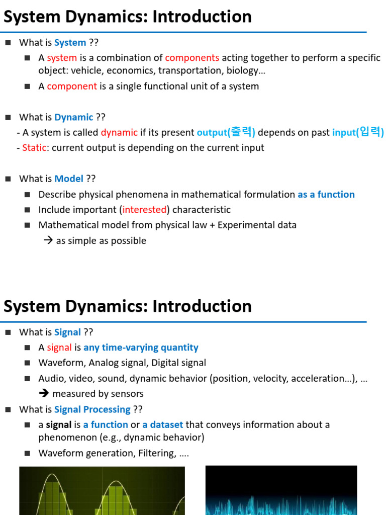 [Kcs]SystemDynamics Chap1 | PDF | Classical Mechanics | System