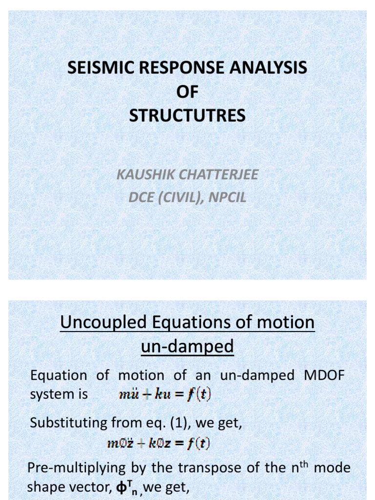 Seismic Response Analysis-3 | PDF | Normal Mode | Spectrum