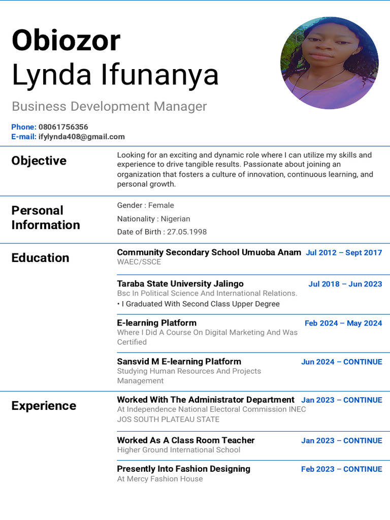 Obiozor _Resume_14 | PDF | Nigeria