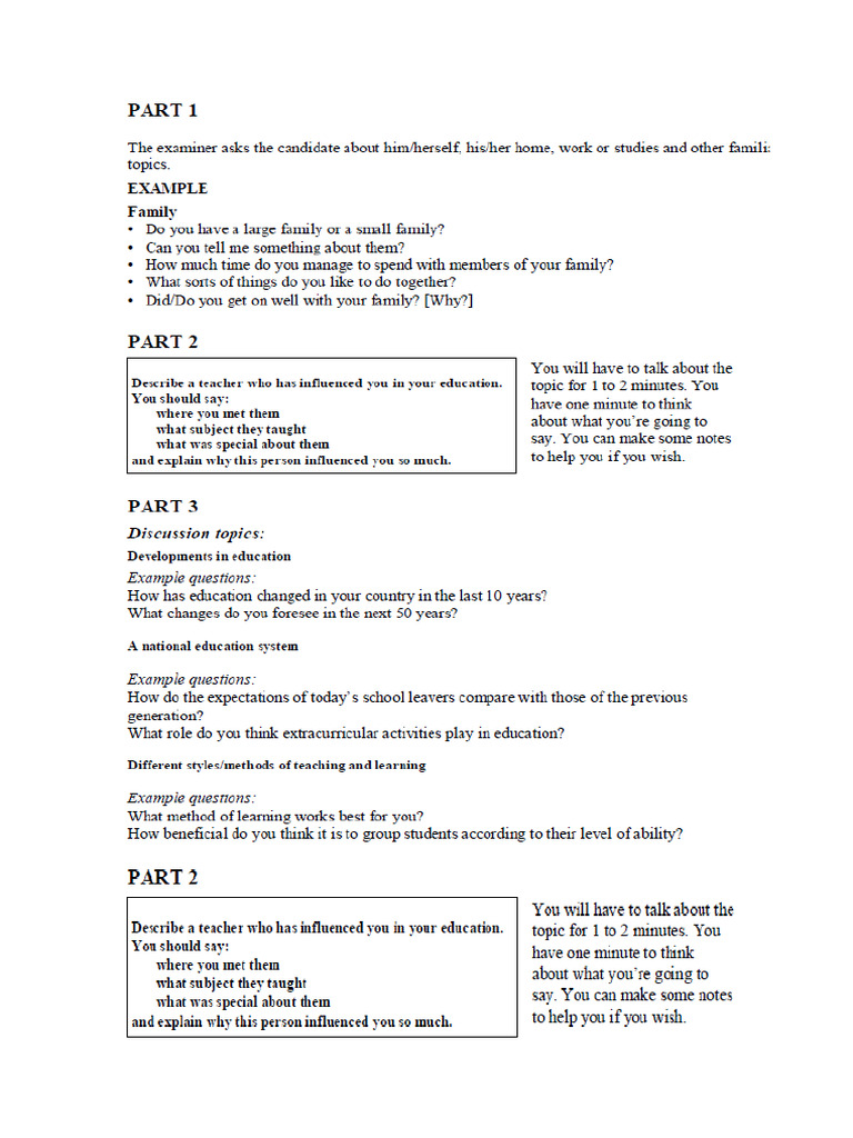 Ielts Speaking Tests_collection | PDF