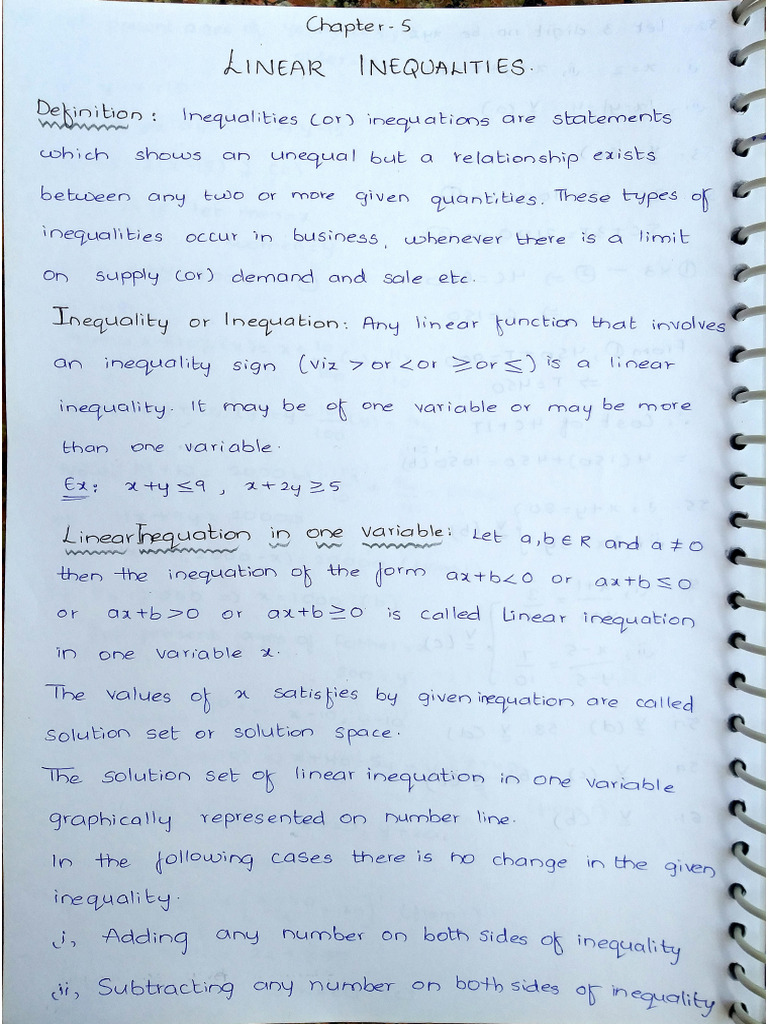 5. Linear Inequalities | PDF