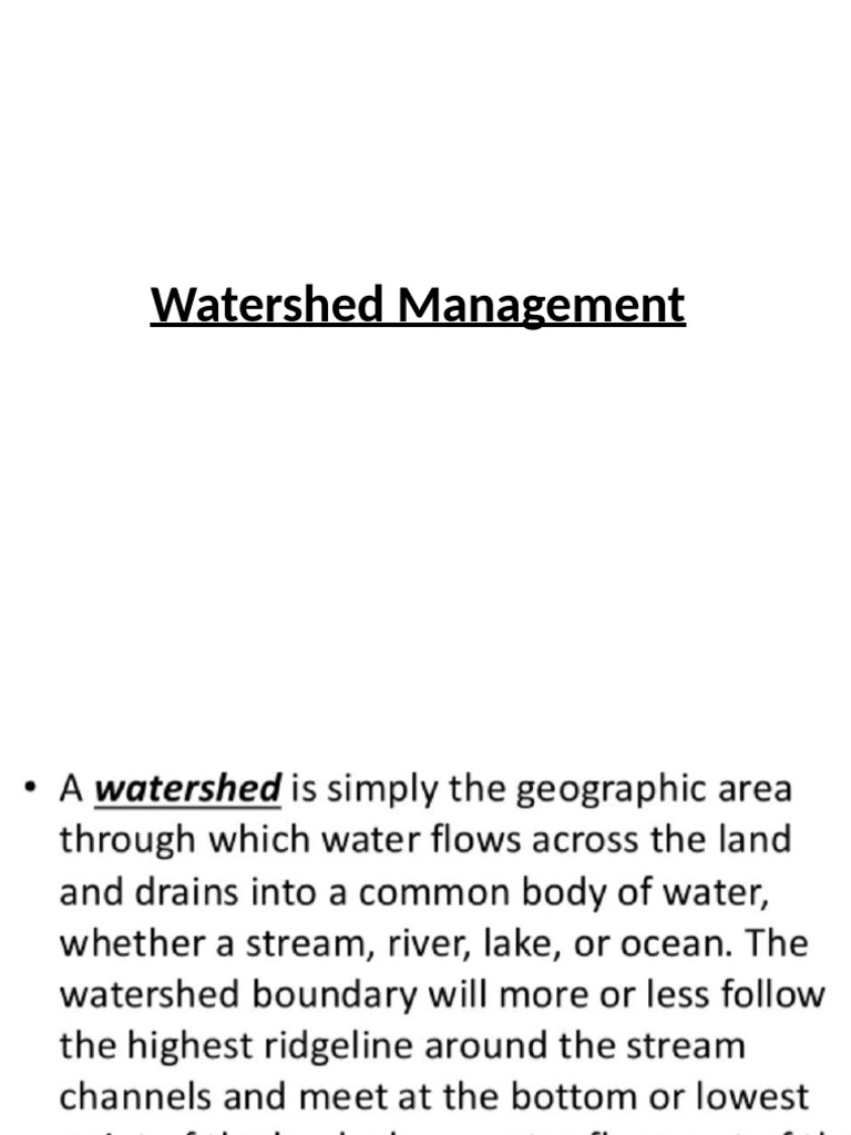 Chapter 8 Watershed Management | PDF