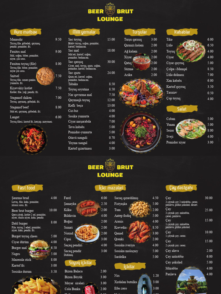 Beer Brut Menu Pdf