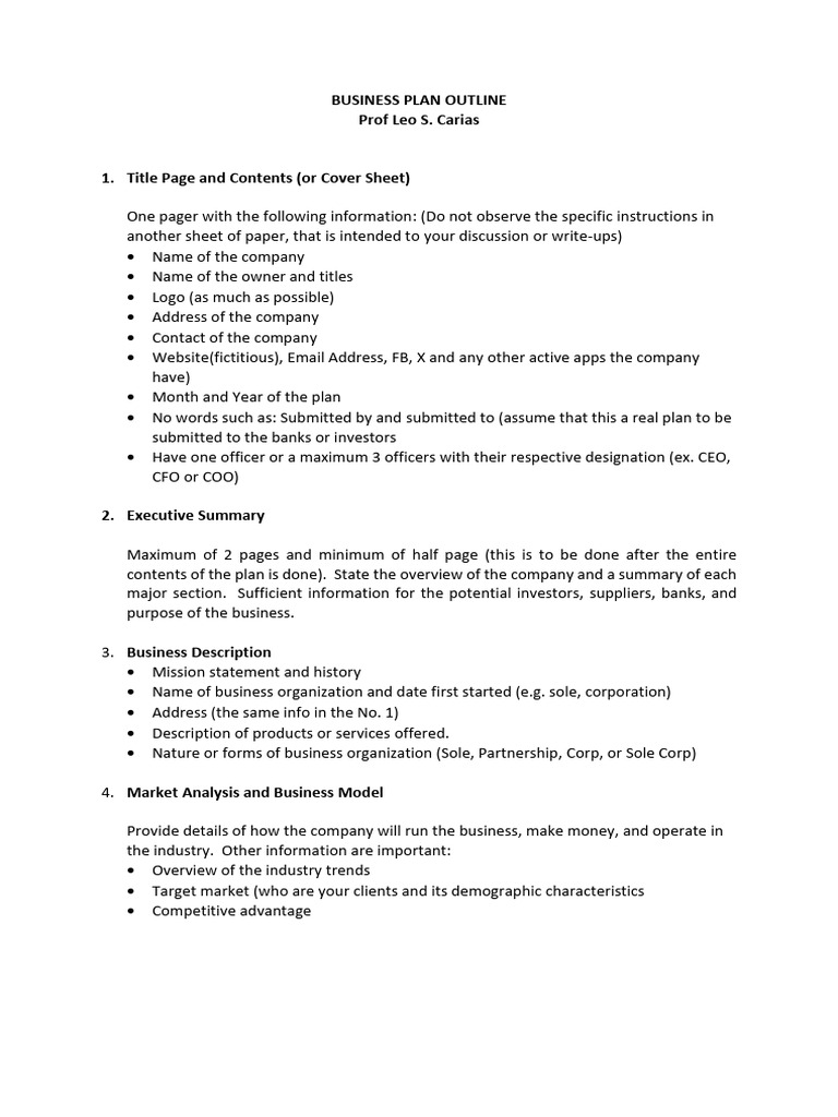 Comprehensive Business Plan Template | PDF | Initial Public Offering ...