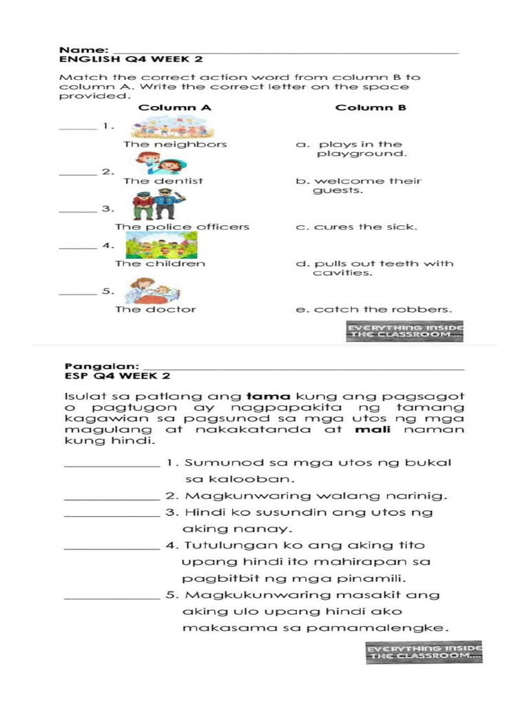 Activity Sheets Pdf