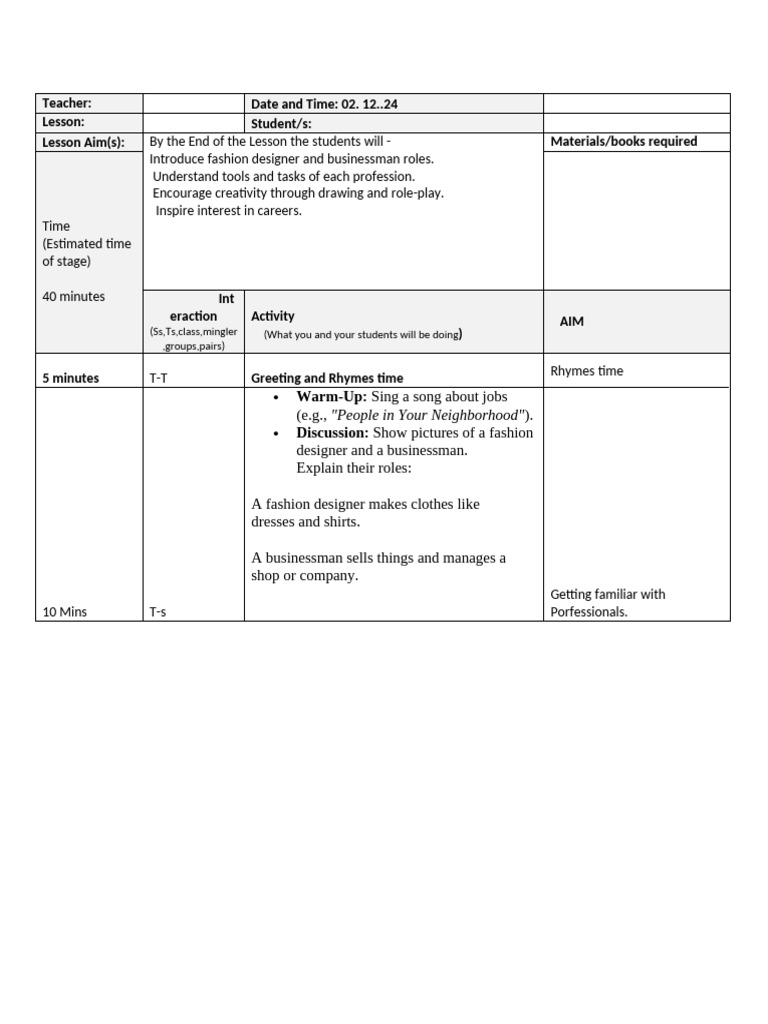 Evs For Nursery and LKG .. | PDF
