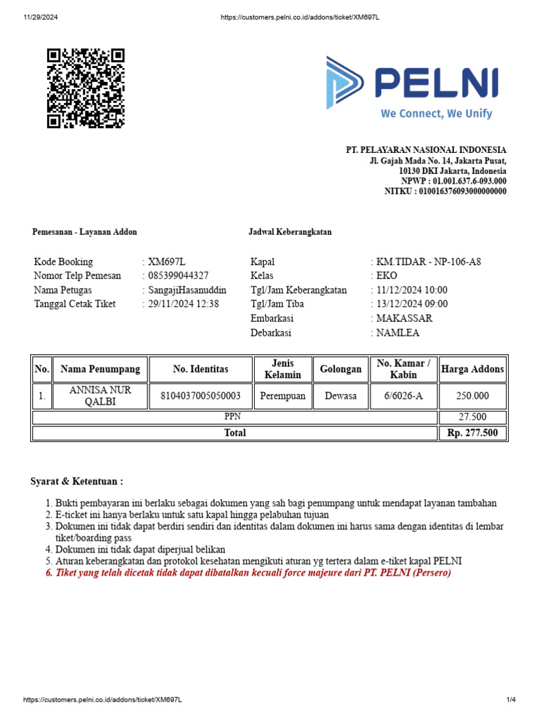 Add on Makassar Namlea Tidar 11 Des 2024 | PDF