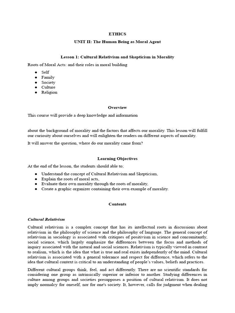 The-Human-Being-as-Moral-Agent | PDF | Morality | Skepticism