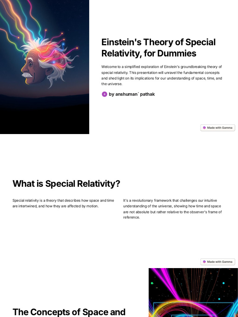 Einsteins Theory of Special Relativity For Dummies | PDF | Special ...