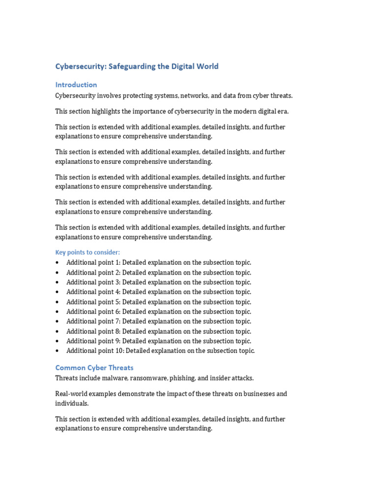 Cybersecurity - Safeguarding The Digital World | PDF | Security ...