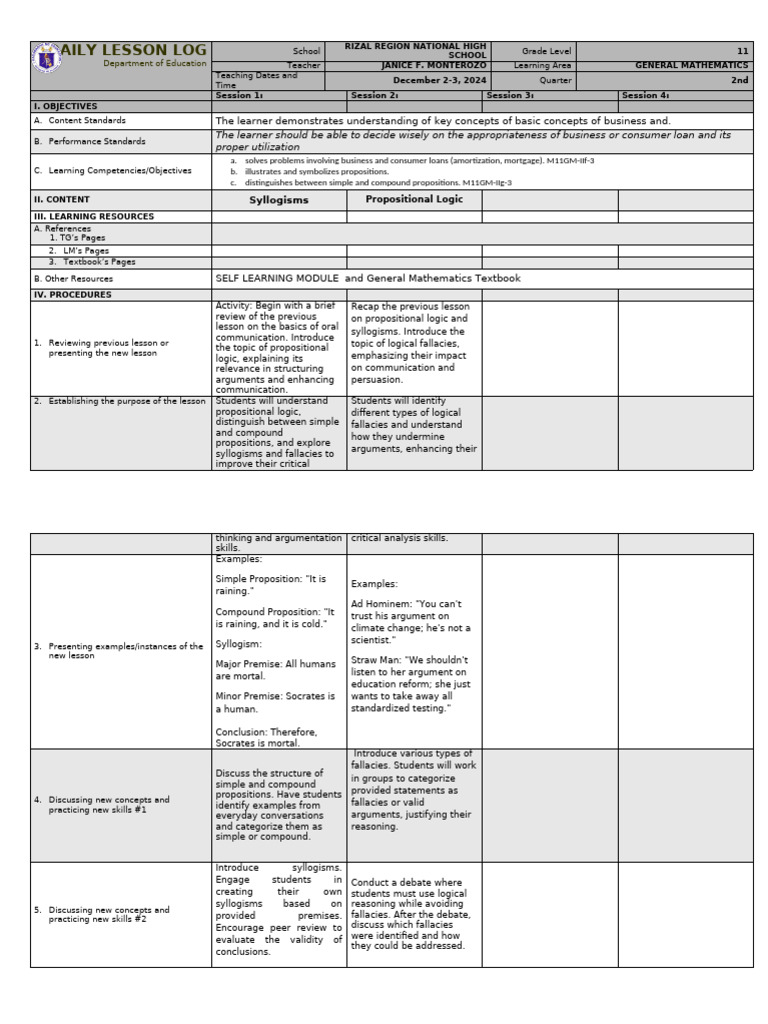November 25-29 | PDF | Logic | Fallacy
