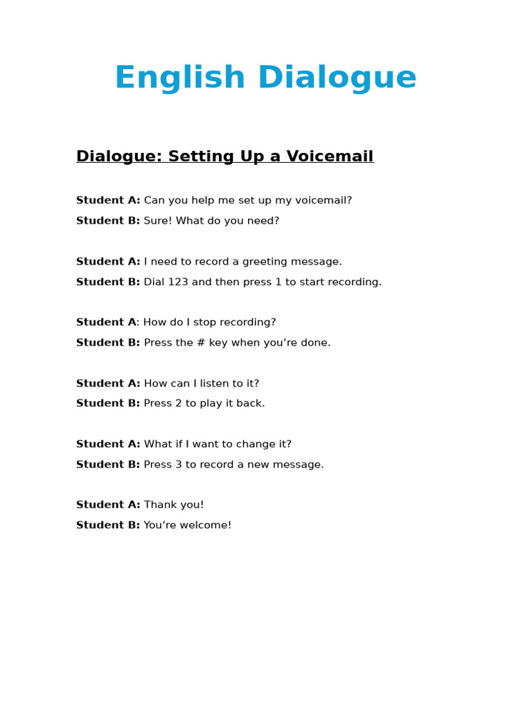 English Dialogue | PDF