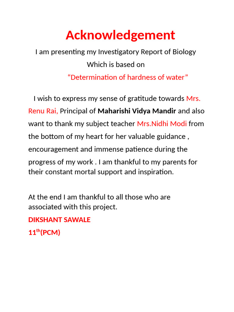 Acknowledgement | PDF