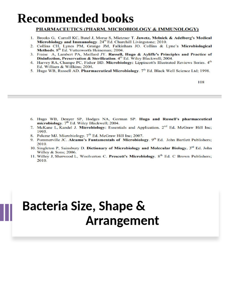 Bacterial Size, Shape, and Arrangement | PDF | Bacteria | Gram Positive ...