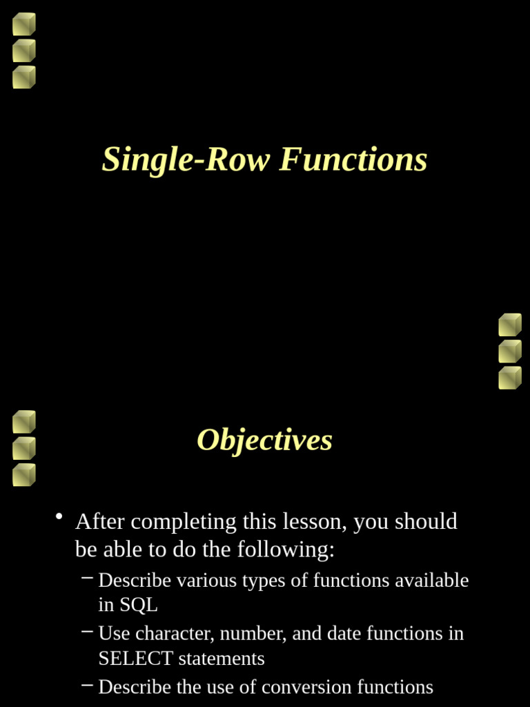 CH 3 SQL Single Row Function | PDF | Data Type | Computing