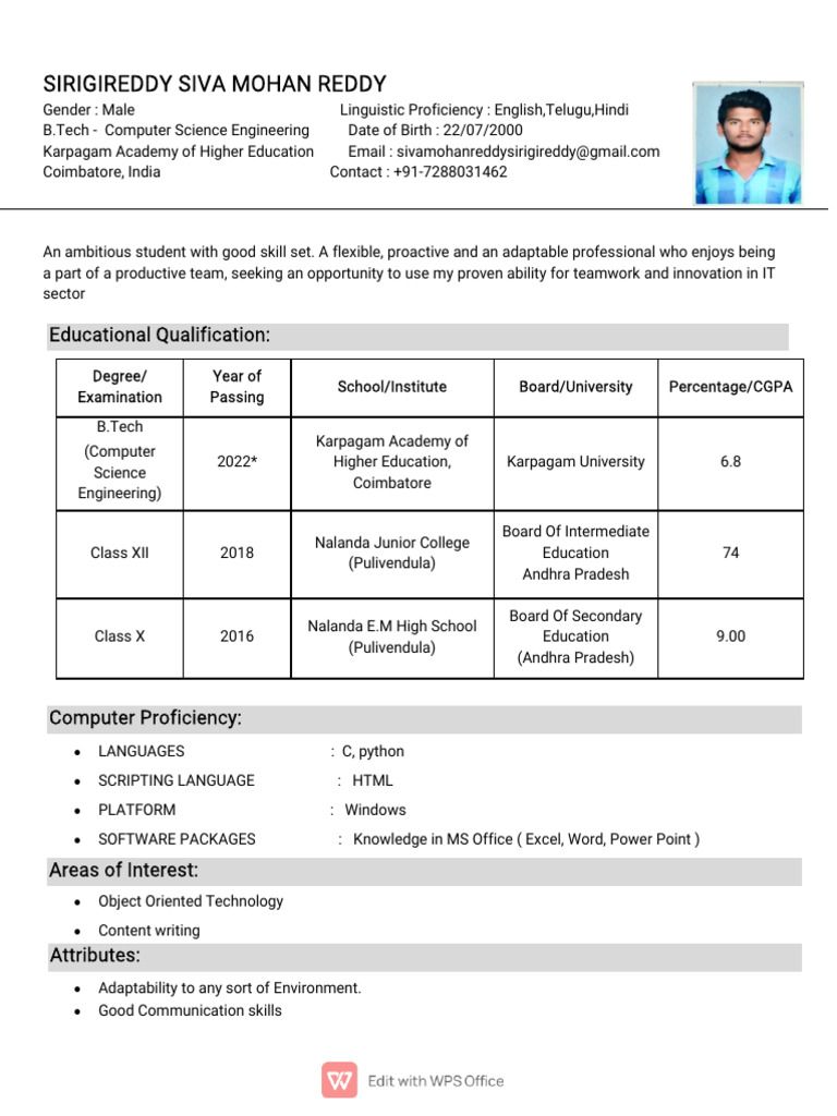 Siva Mohan Reddy's IT Resume | PDF