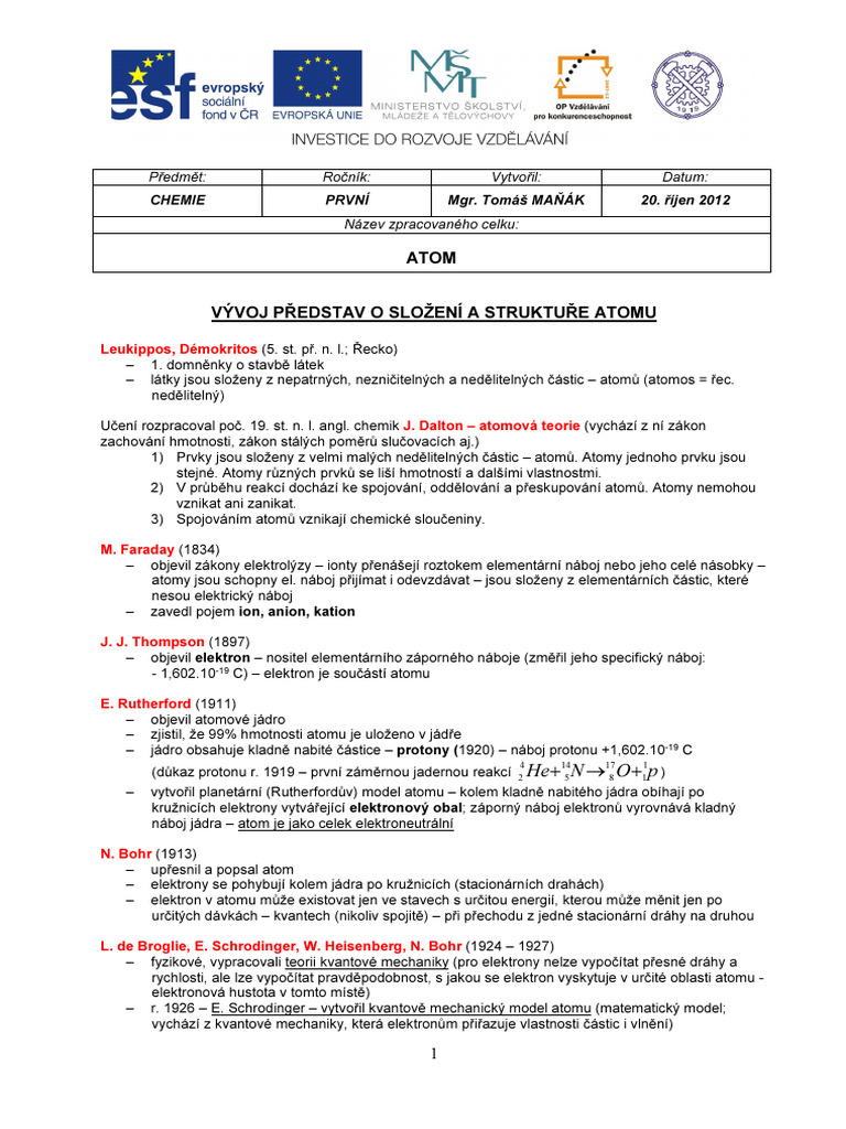 CHE 1 Stavba-Atomu UT-PL | PDF