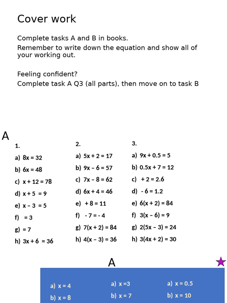 3.1 Equations Cover Work Math MYP3 | PDF