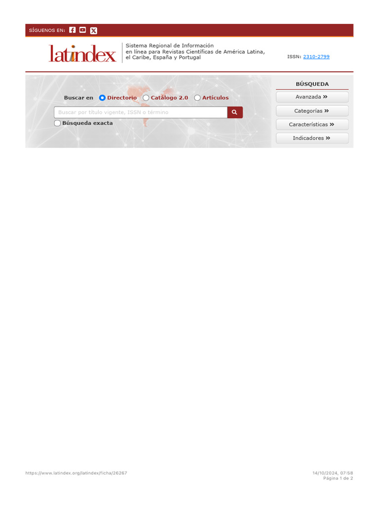 Latindex - Sistema Regional de Información en Línea para Revistas Científicas de | PDF | Informática