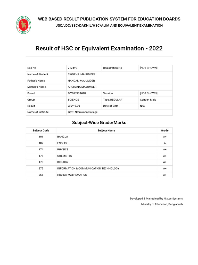 Web Based Result Publication System for Education Boards | PDF