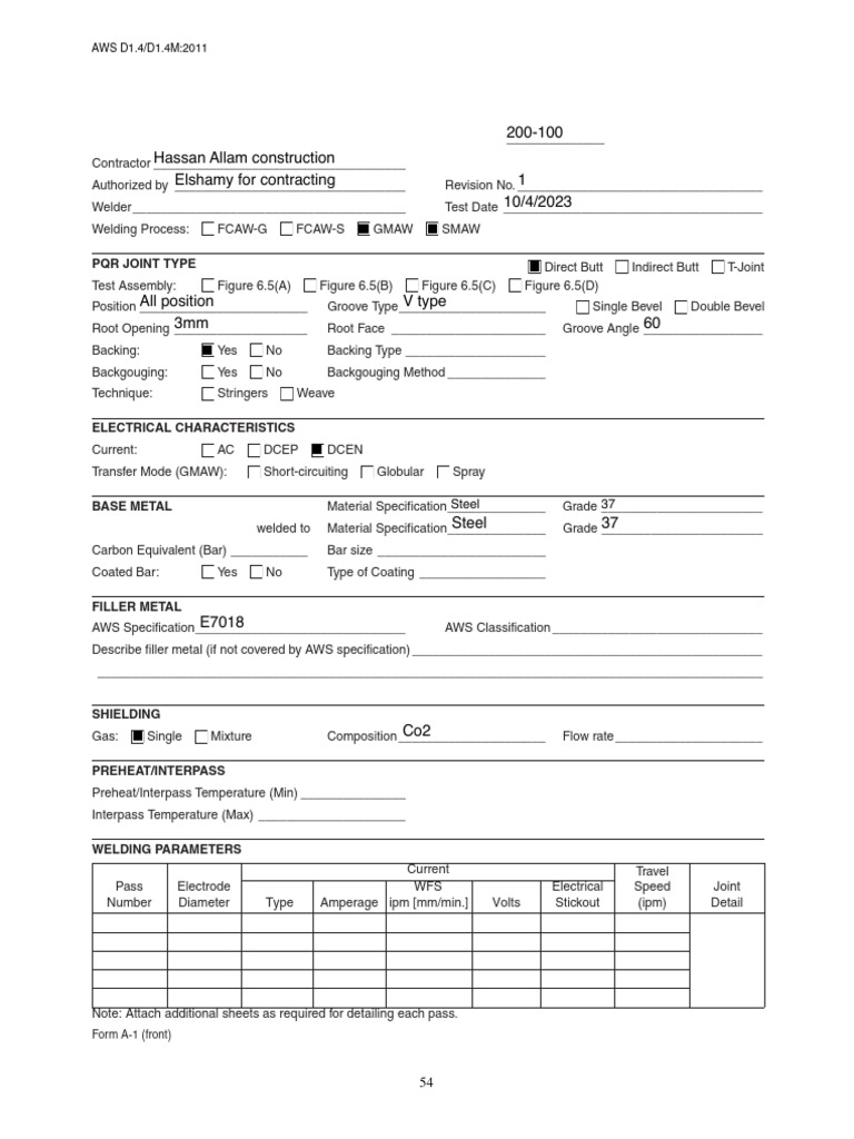 PQR Form 22 | PDF | Physical Sciences | Building Engineering
