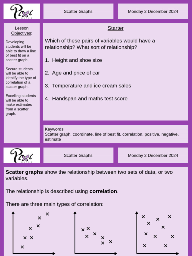 Understanding Scatter Graphs and Correlation | PDF | Scatter Plot | Causality