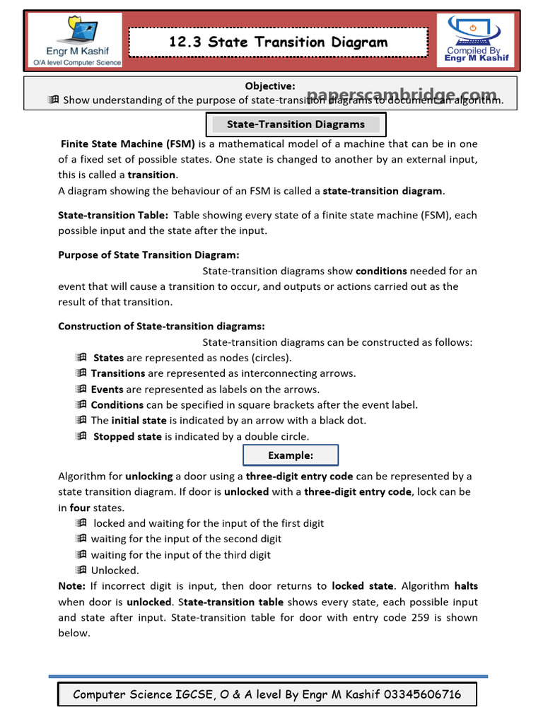 12.3 State Transition Diagram EMK Notes | PDF | Software Engineering ...