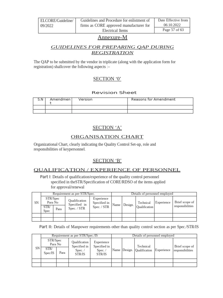 Annexure M QAP (1) | PDF | Calibration | Specification (Technical Standard)