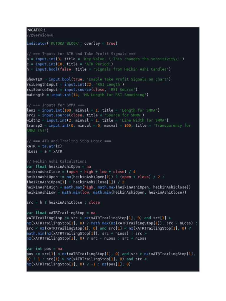 KUTOKA BLOCK Trading Indicator Script | PDF | Computer Programming
