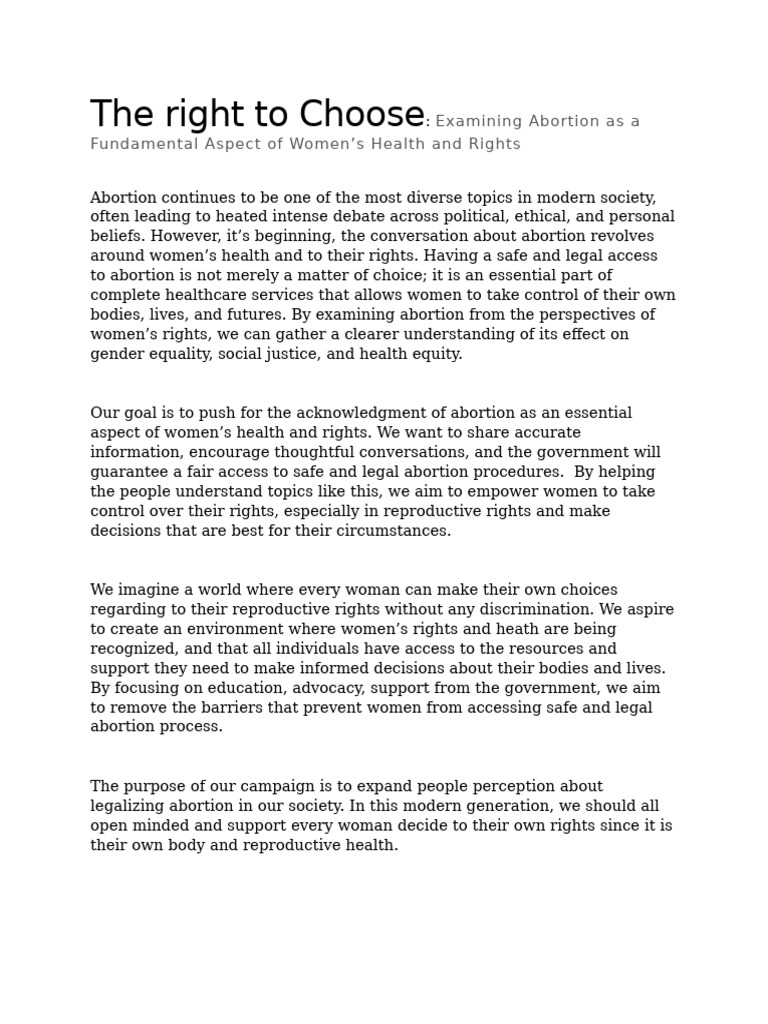 The Right To Choose DEBATE - 091809 | PDF | Reproductive Rights | Abortion