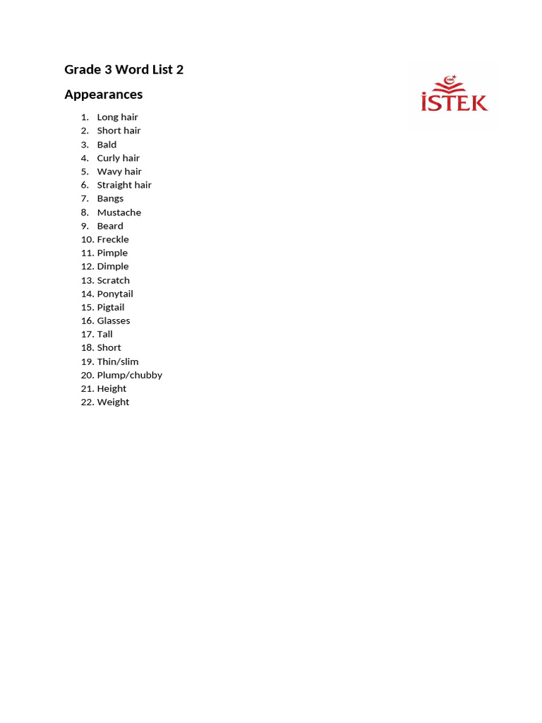 Grade 3 Word List 2 | PDF