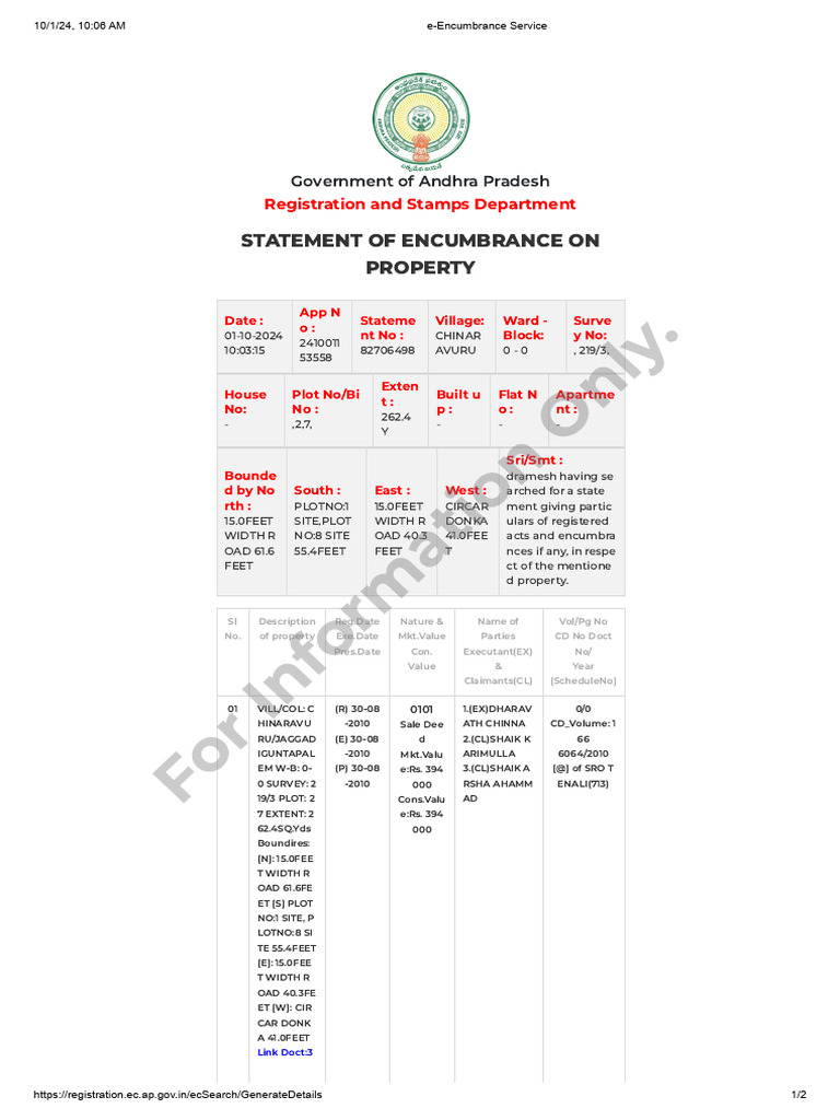 e Encumbrance Service | PDF