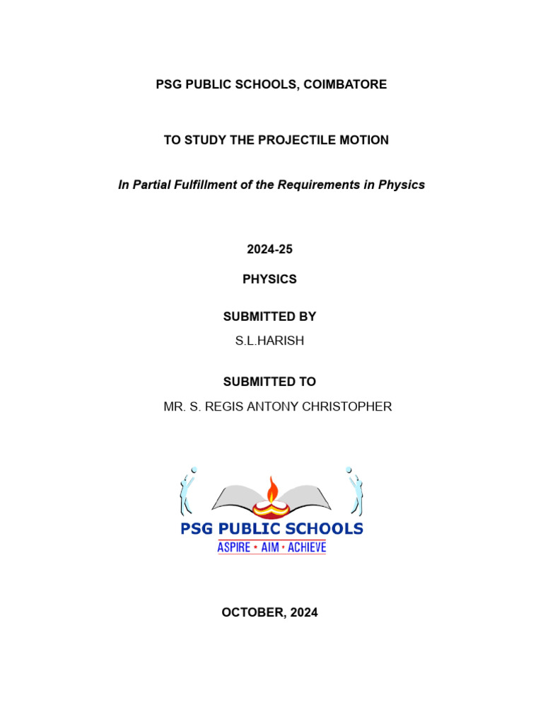 Projectile Motion Pdf Projectiles Mechanics