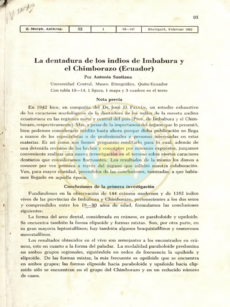 Dentadura Indígena en Imbabura y Chimborazo | PDF | Diente | Anatomia ...