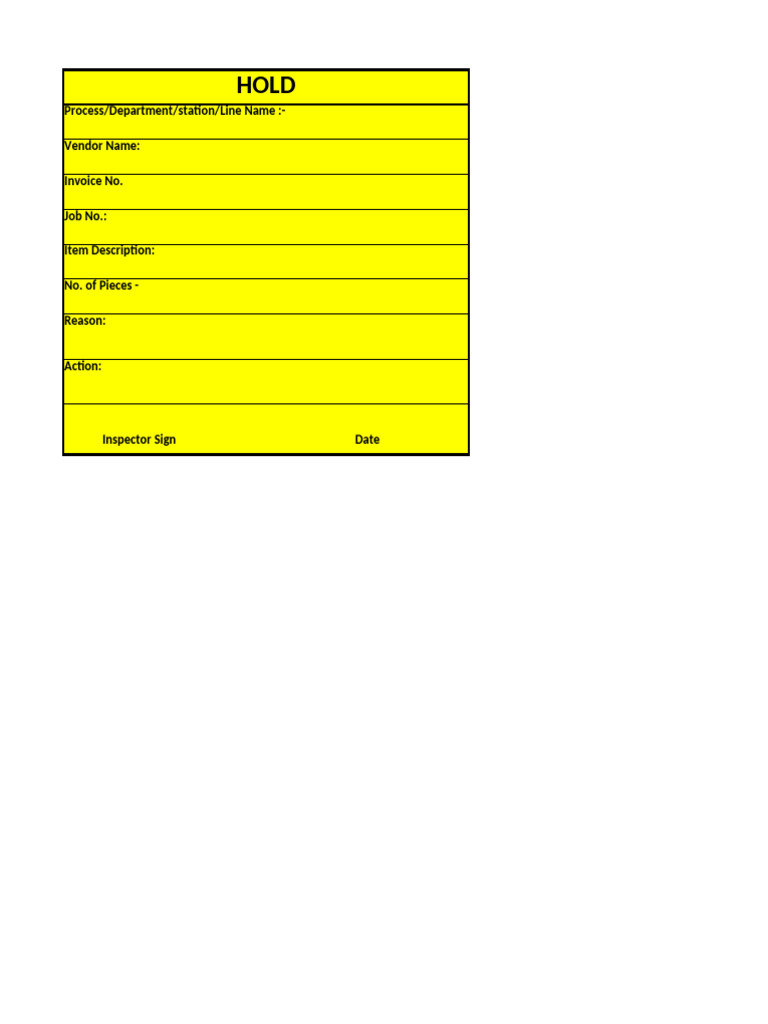 Tag Hold Process Overview | PDF