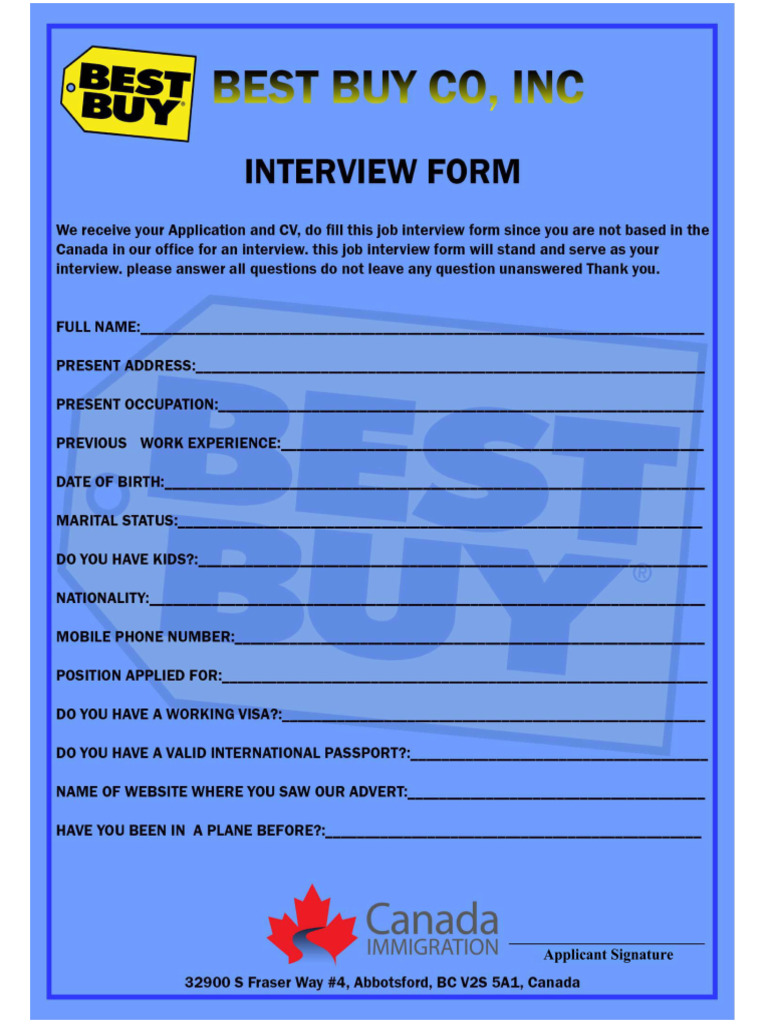 Interview & Application Form | PDF