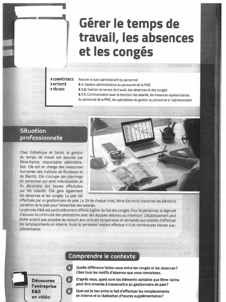Cas Pratique de Groupe Gestion Du Temps de W Absences Et Conges | PDF