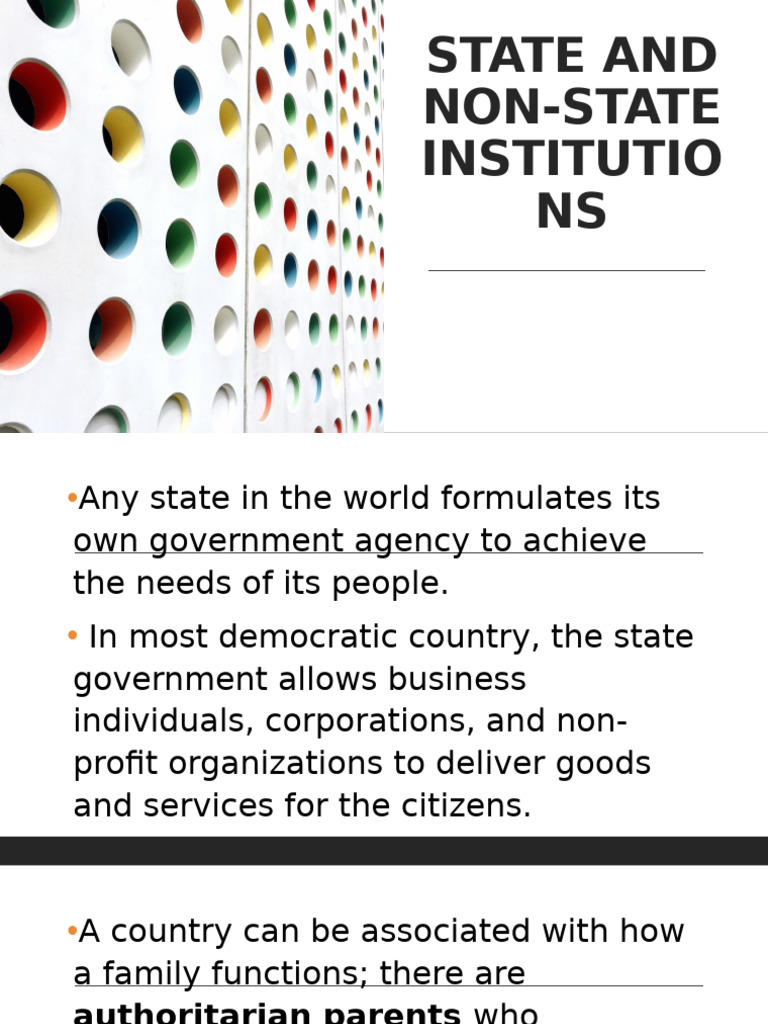 State and Non State Institutions | PDF | Stocks | Corporations