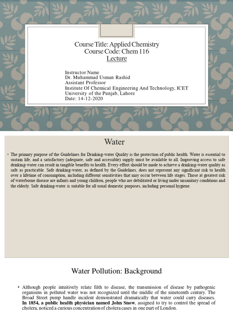 Water Chemistry Introbkbk | PDF | Water | Chemistry