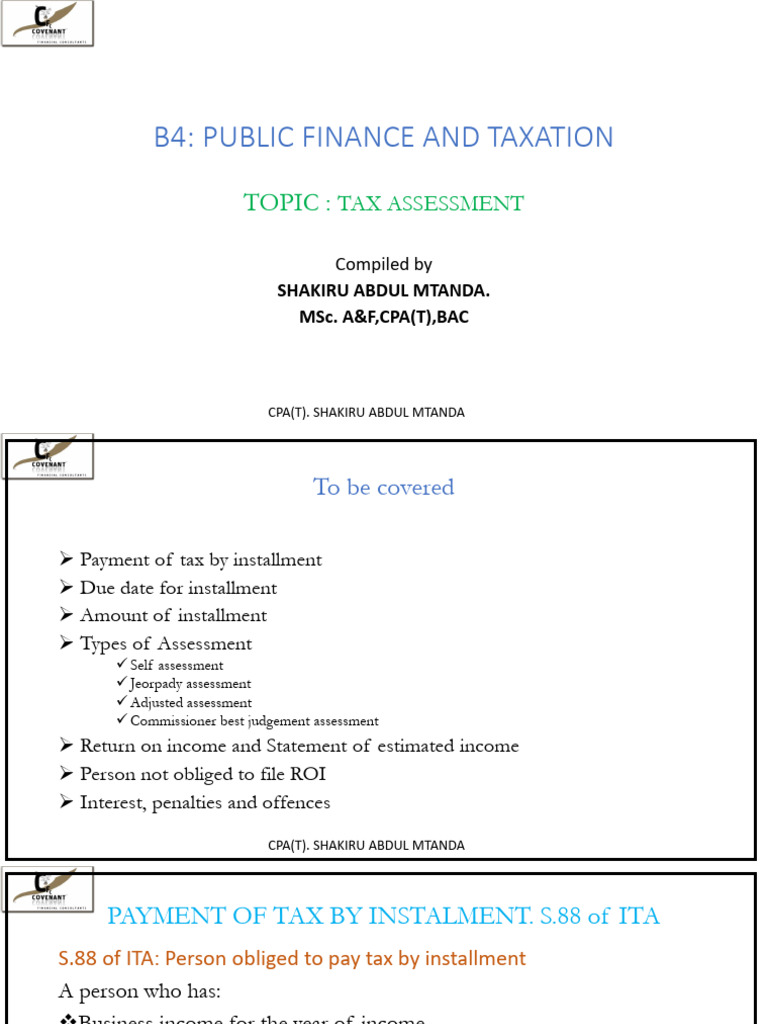 TAX ASSESSMENT[1] | PDF | Taxes | Interest