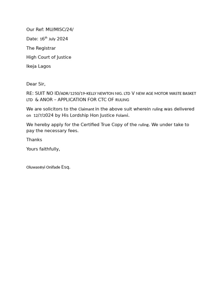 Application For Ruling | PDF