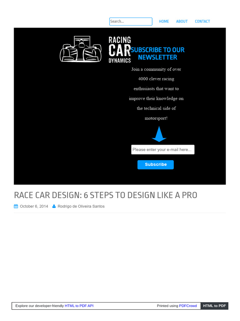 Racingcardynamics Com Race Car Design in 6 Steps 2 | PDF | Reliability ...