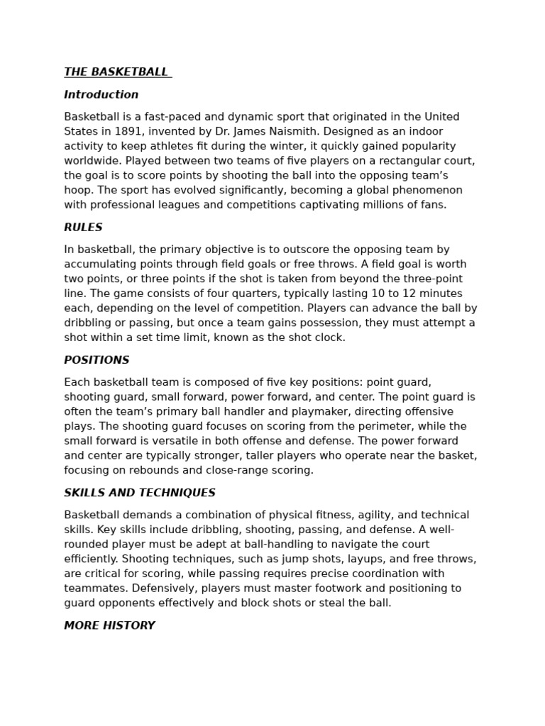 Basketball Physical Education | PDF | Basketball Positions | Ball Games