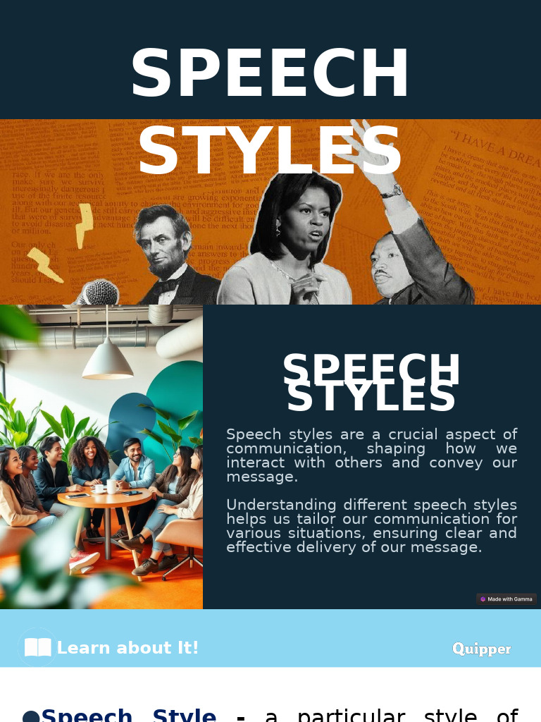 Speech Styles | PDF | Communication | Speech