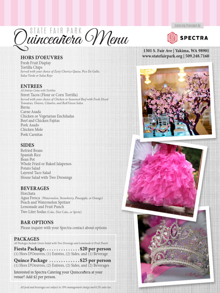 Quinceanera Catering Menu Options | PDF