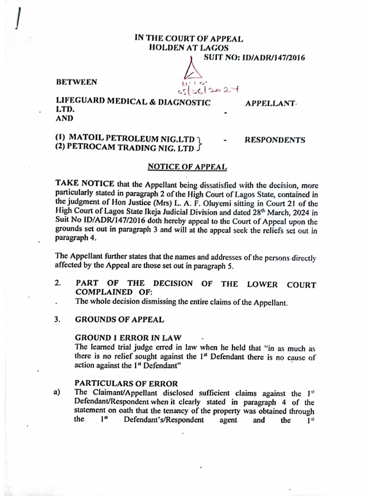 Notice of Appeal | PDF
