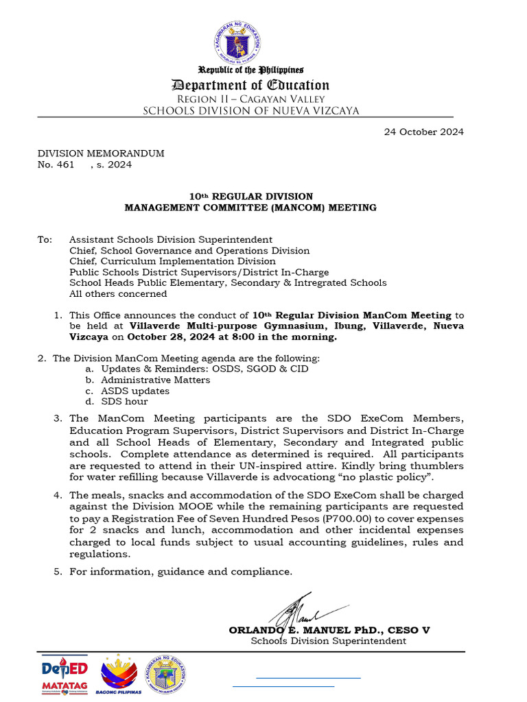 Division-Memorandum-No - 261s 2024 | PDF | Government
