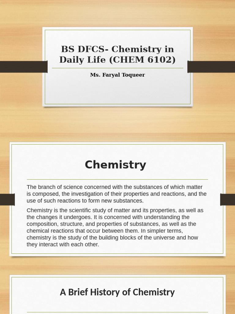 BS DFCS - Chemistry in Daily Life (CHEM | PDF | Surfactant | Foods